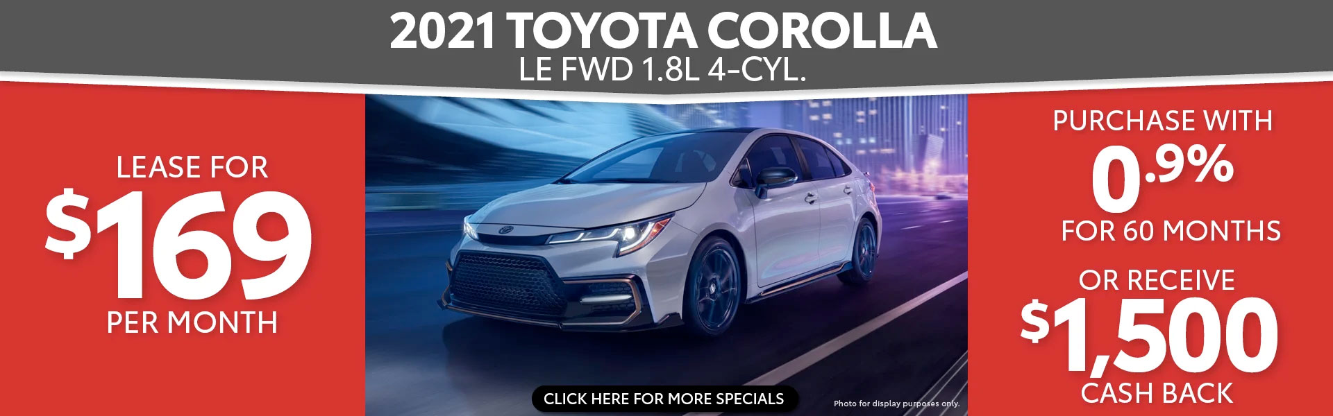 Drive a new Corolla with 0.9% APR or $1,500 APR Customer Cash from ...